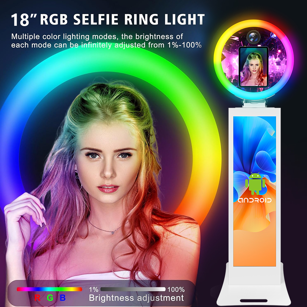 Portable LCD Ring Light Roaming Photography Booth | DSLR-Level Selfie ...